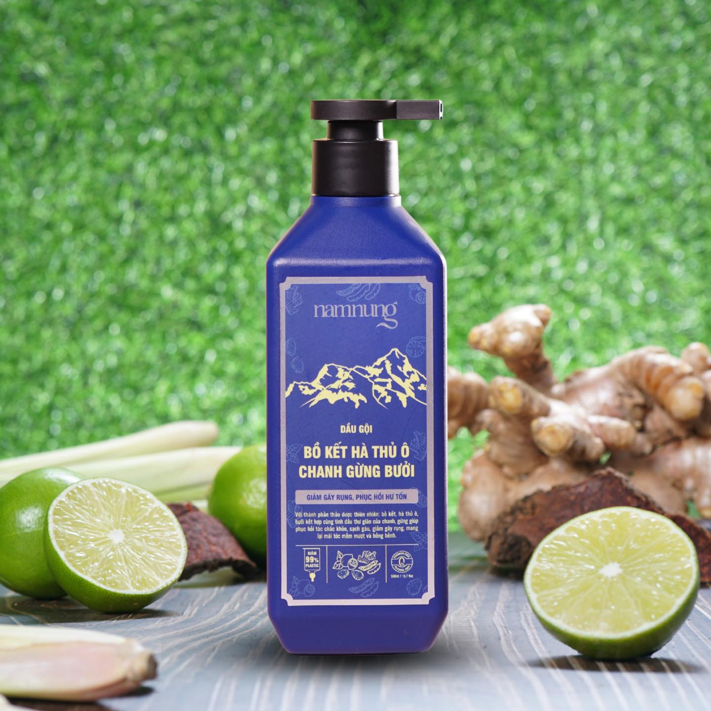 [New] Dầu gội thảo dược NamNung Bồ kết, Hà thủ ô, Chanh, Gừng 500ml