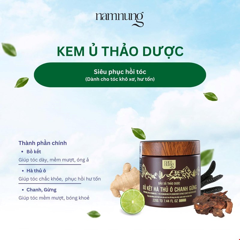 Kem Ủ Tóc Siêu Mượt Nam Nung 220g